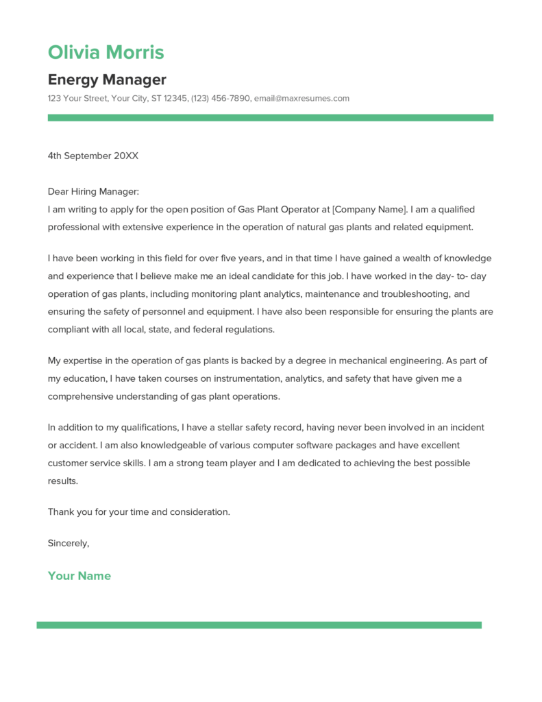 Best Gas Plant Operator Cover Letter Example For 2023 best-gas-plant-operator-cover-letter-example-for-2023